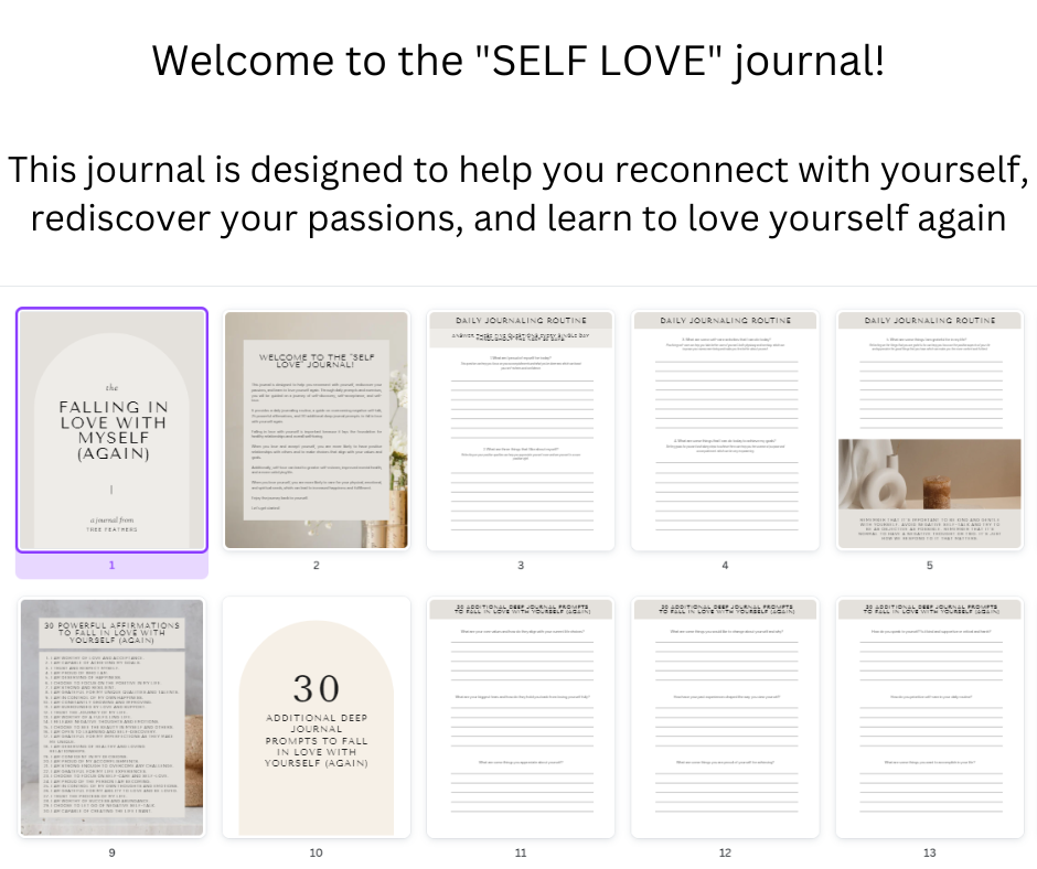 The "SELF LOVE" Digital Journal! – Tree Feathers